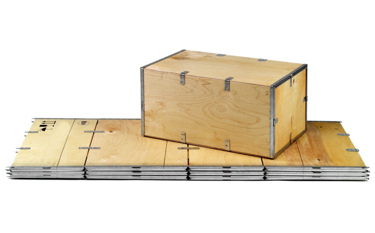 Folding wooden boxes transport | No-Nail Boxes manufacturer